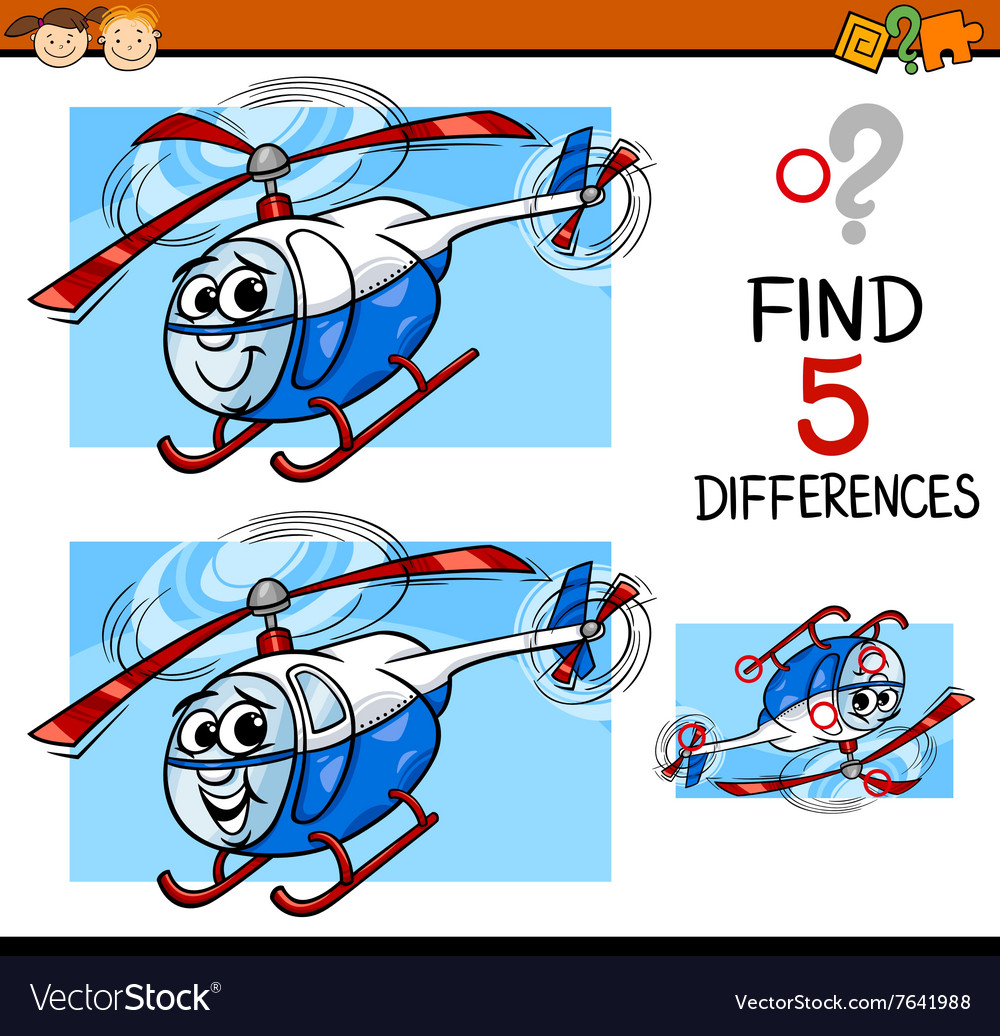 Differences task cartoon Royalty Free Vector Image