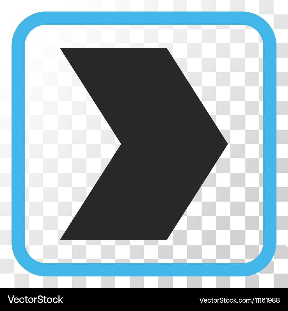 Direction right icon in a frame Royalty Free Vector Image