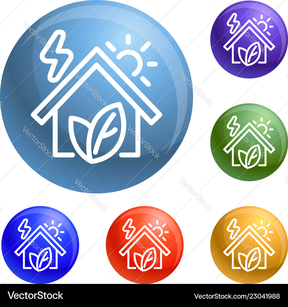 Eco house icons set Royalty Free Vector Image - VectorStock