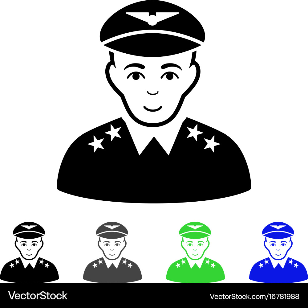 Military pilot officer flat icon Royalty Free Vector Image
