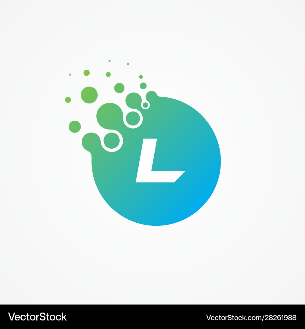 Pixel symbol letter l design minimalist Royalty Free Vector