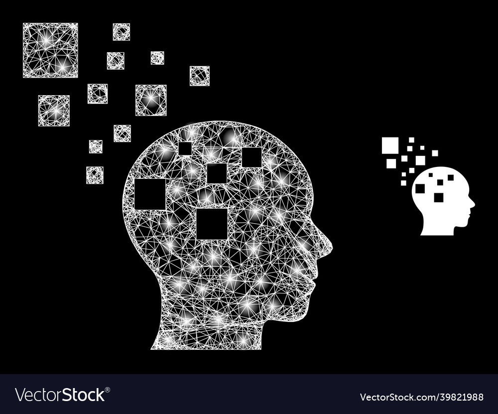 Polygonal wire frame mesh memory compilation Vector Image