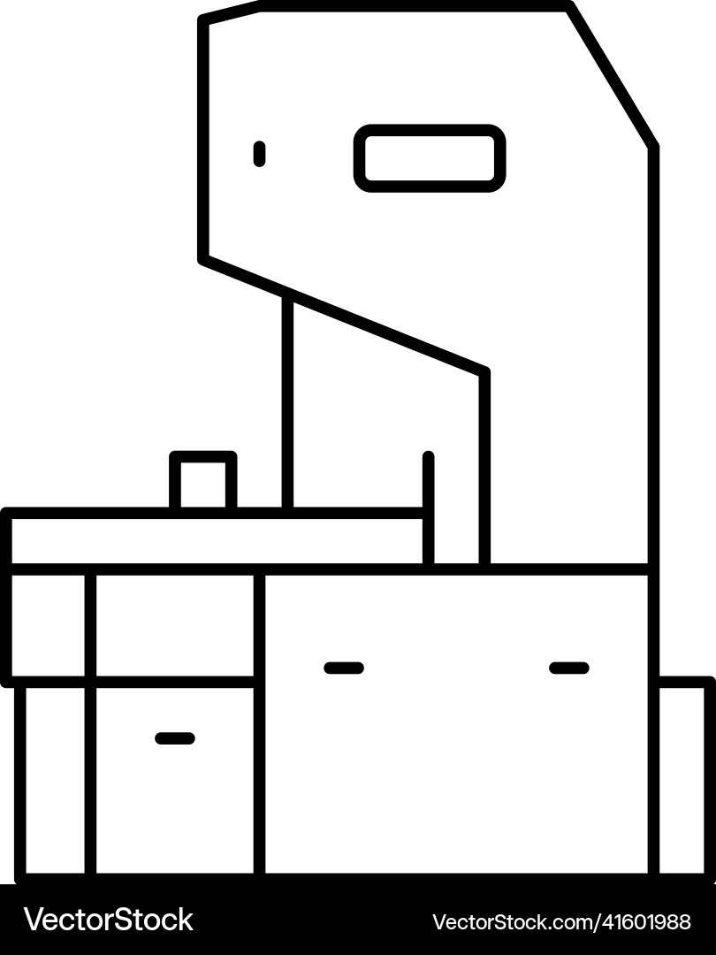 Sawmill factory machine line icon Royalty Free Vector Image