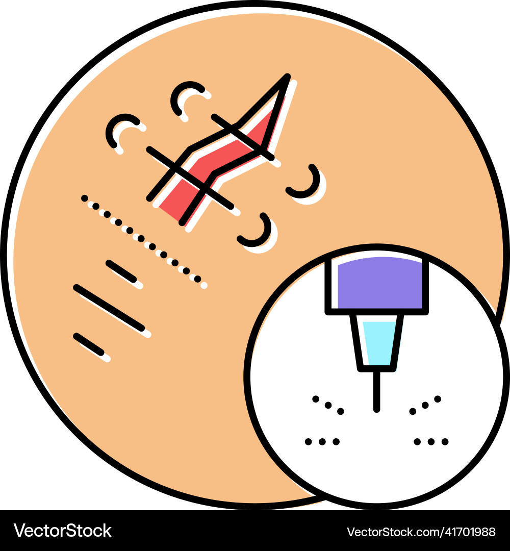 Scar removal laser color icon Royalty Free Vector Image