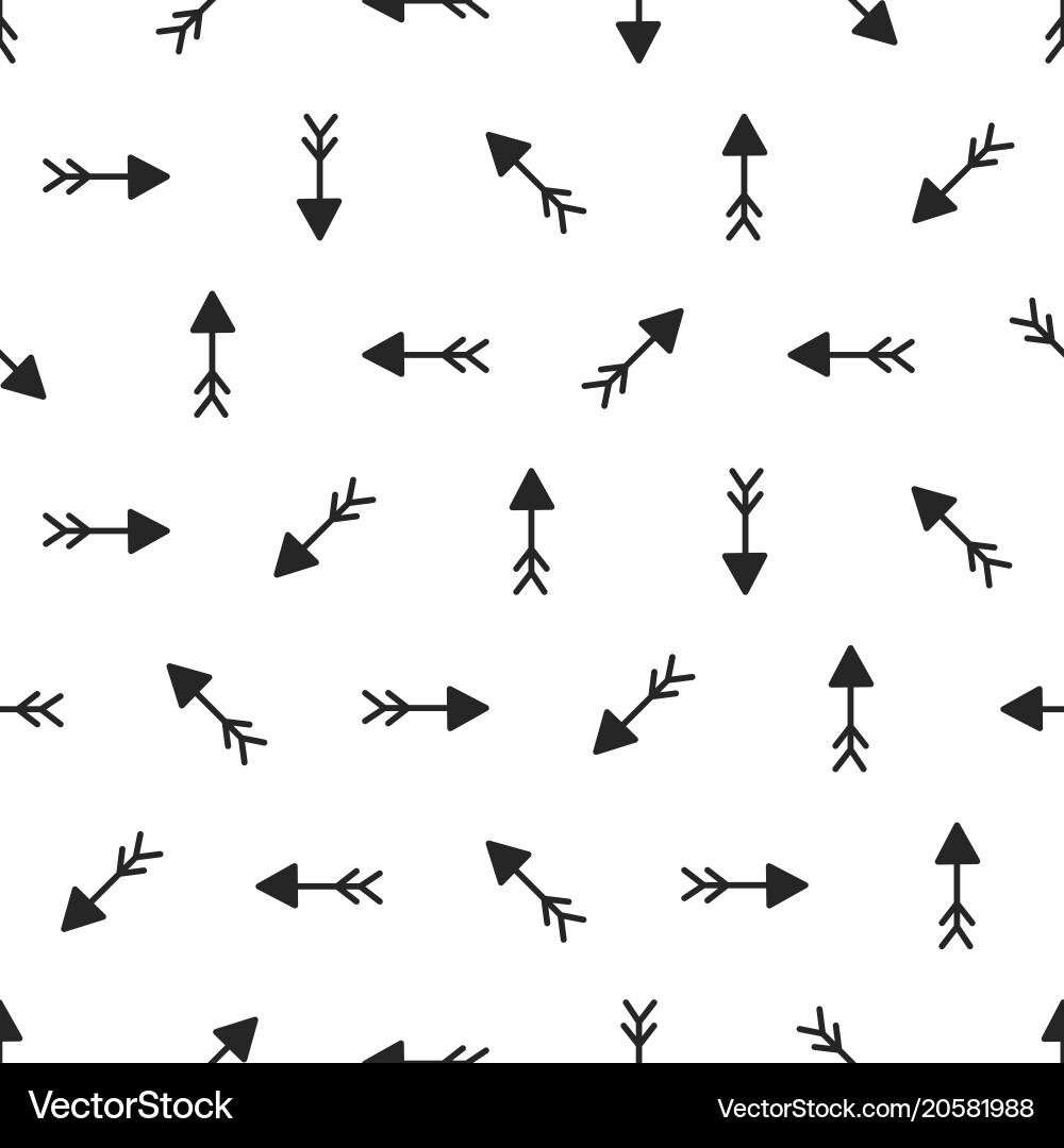 Seamless stylish pattern of arrows hand Royalty Free Vector