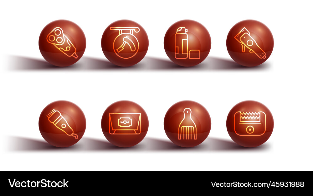 Set line electric razor blade electrical hair Vector Image