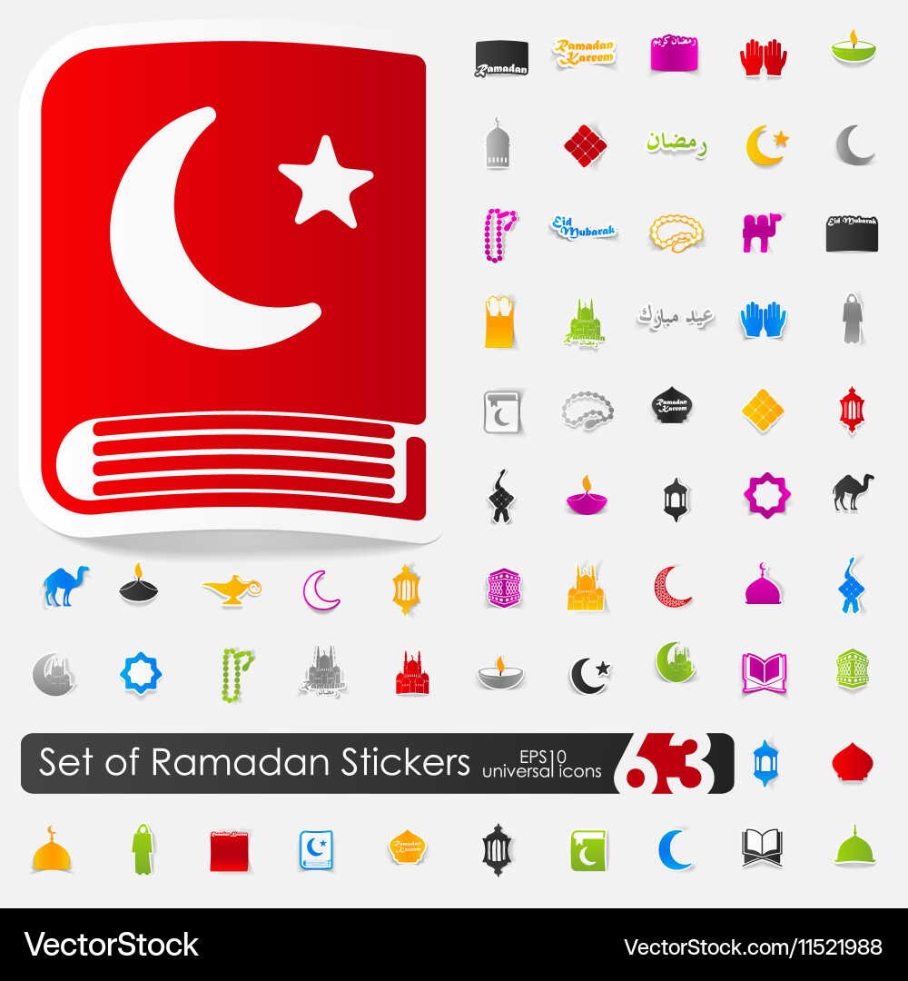 Set of ramadan stickers Royalty Free Vector Image