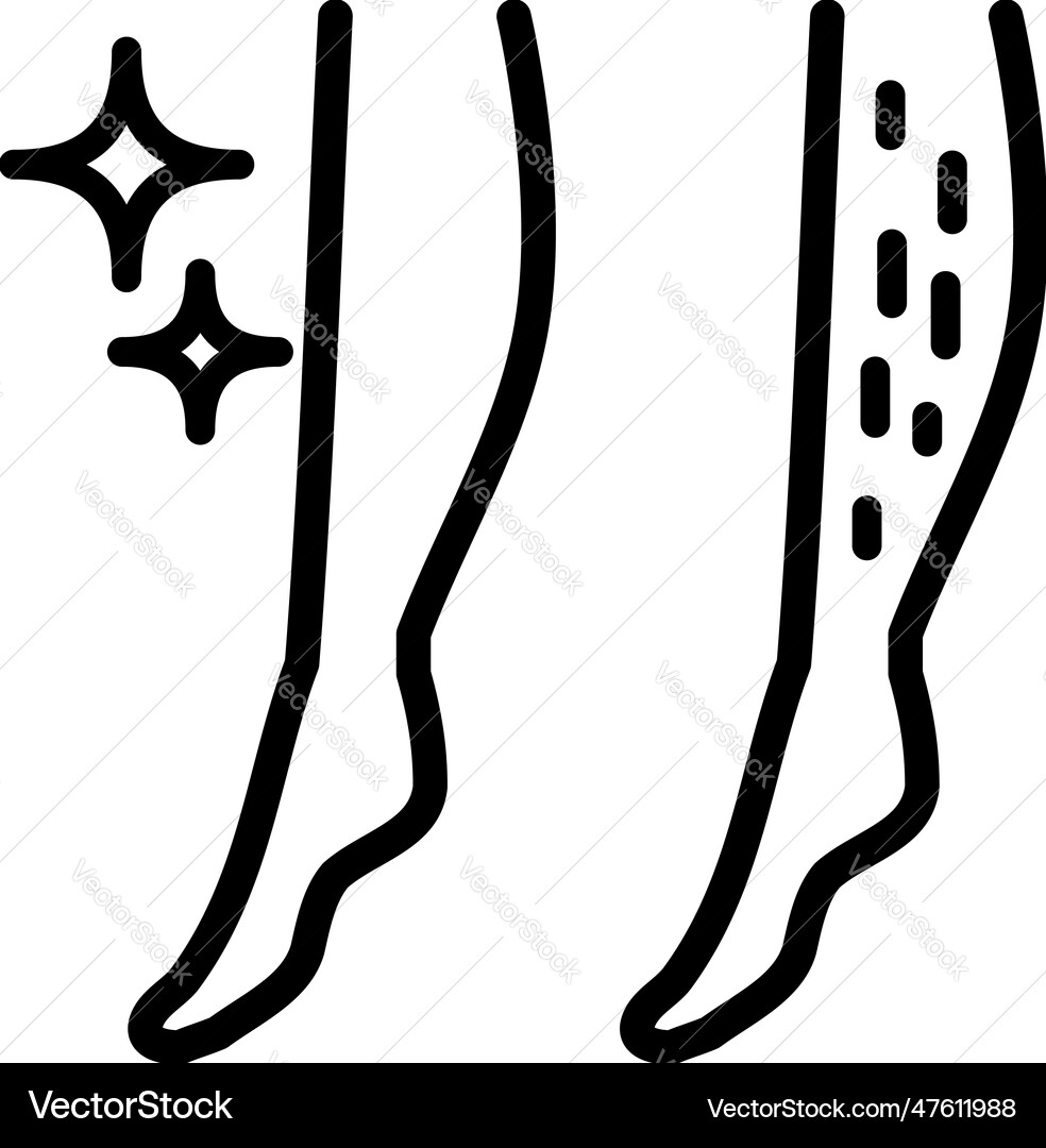Shaved lady legs outline icon Royalty Free Vector Image
