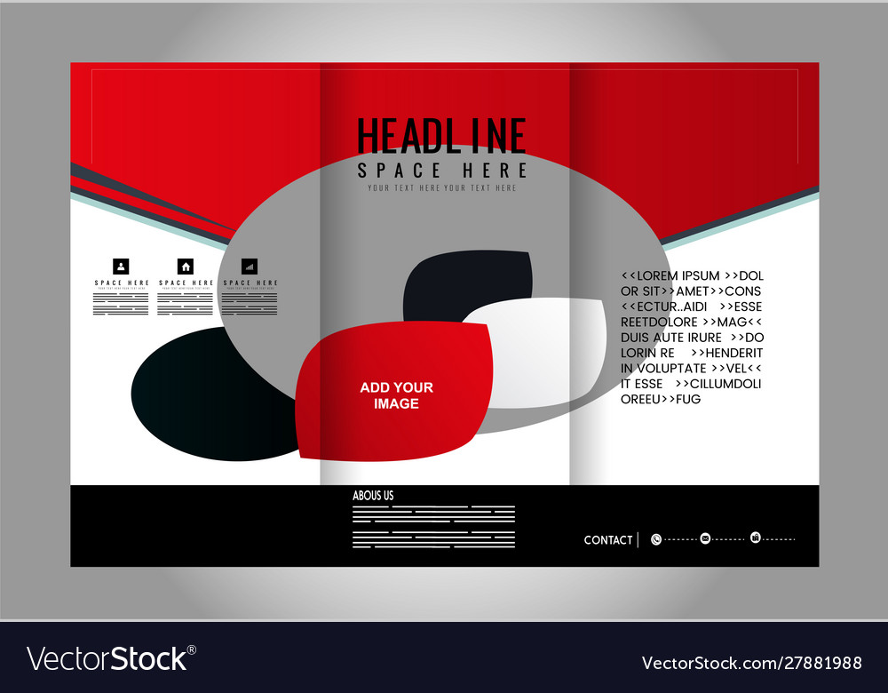 Template design trifold brochure with polygons Vector Image