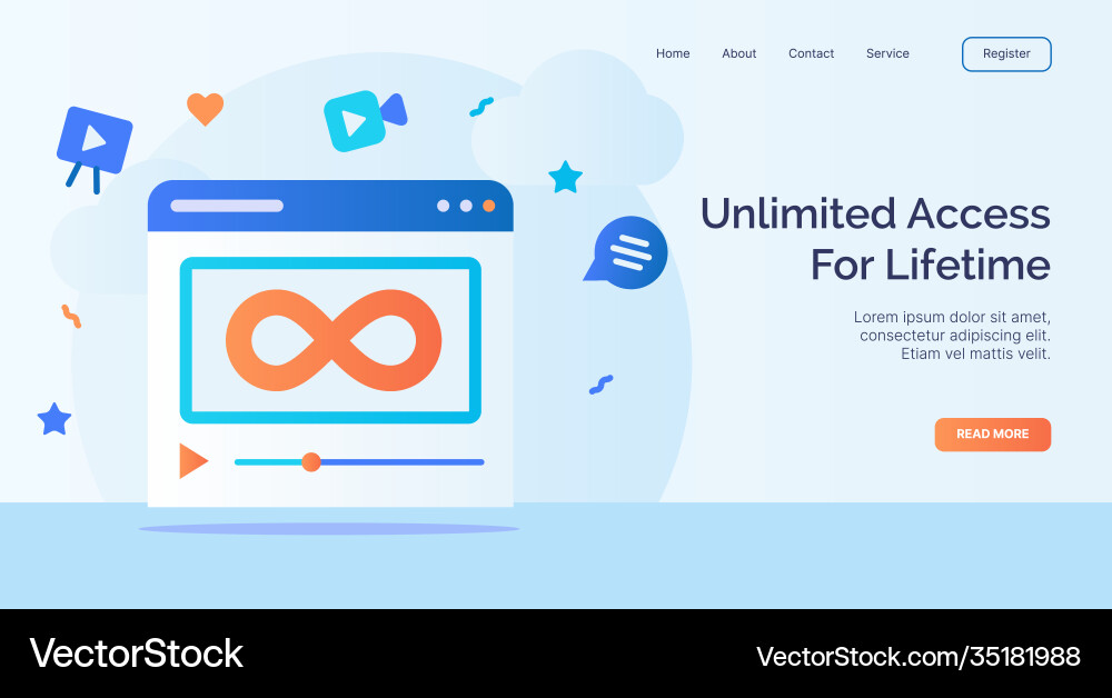 Unlimited access lifetime for campaign web Vector Image