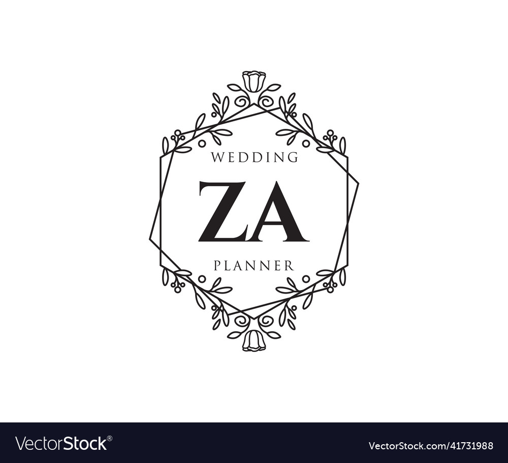 Za initials letter wedding monogram logos Vector Image Za initials letter wedding monogram logos Vector Image
