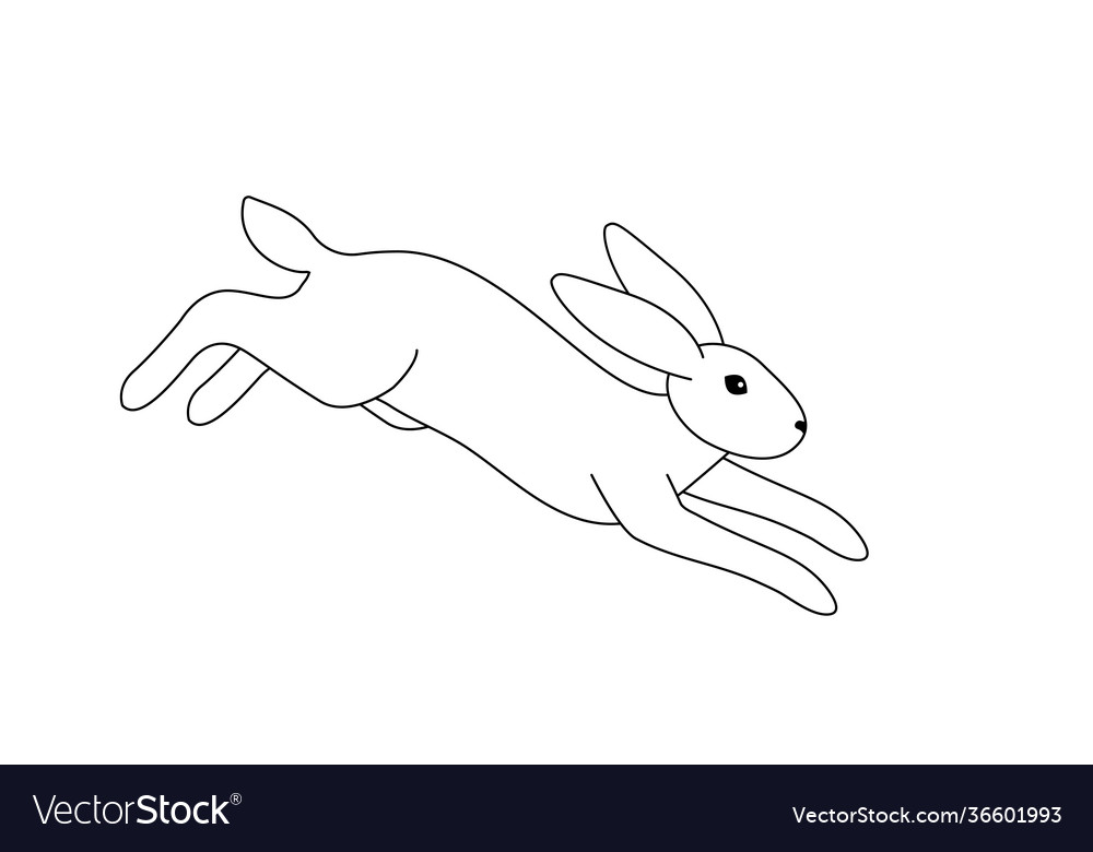 A jumping rabbit going Royalty Free Vector Image