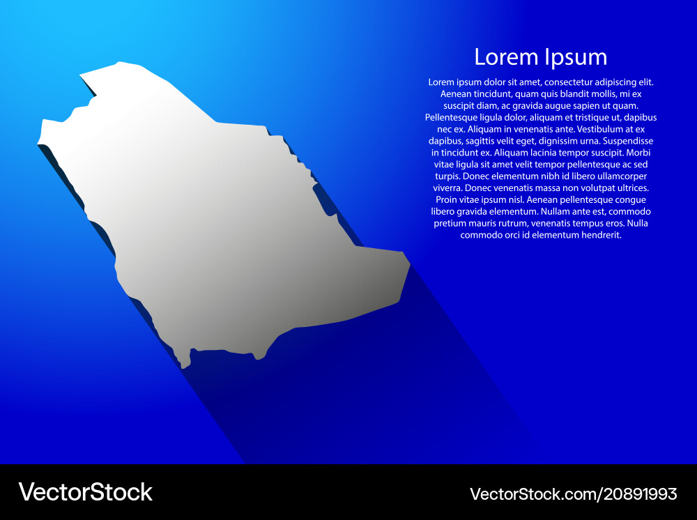 Abstract map of saudi arabia with long shadow Vector Image
