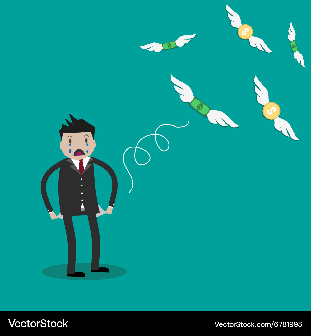 Businessman has no money Royalty Free Vector Image