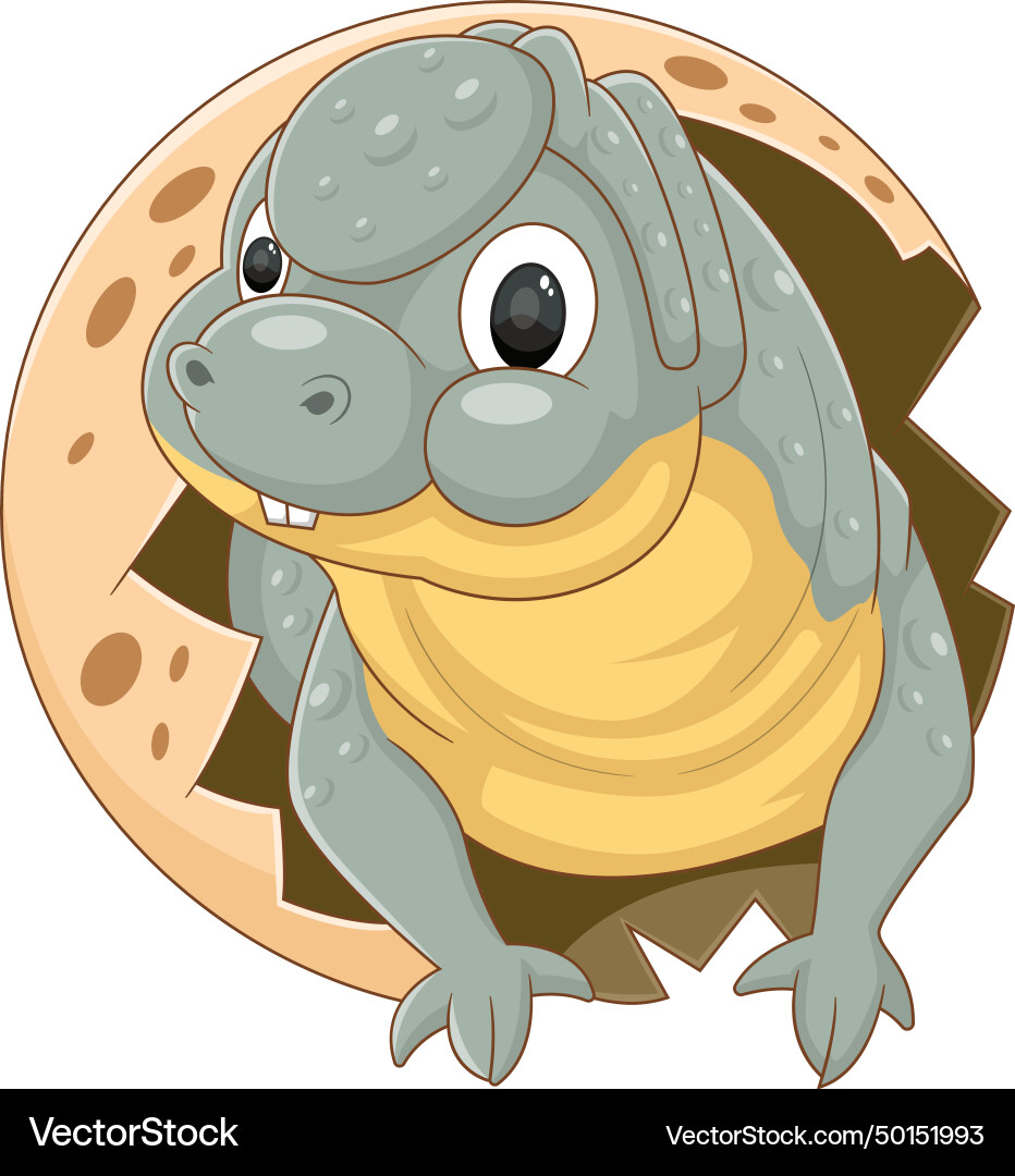Cartoon baby dinosaur hatching from Royalty Free Vector
