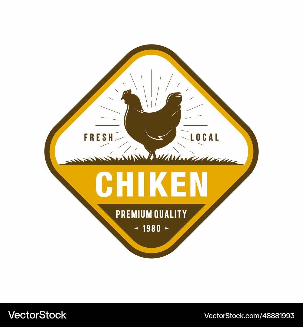 Chicken farm logo design farm Royalty Free Vector Image