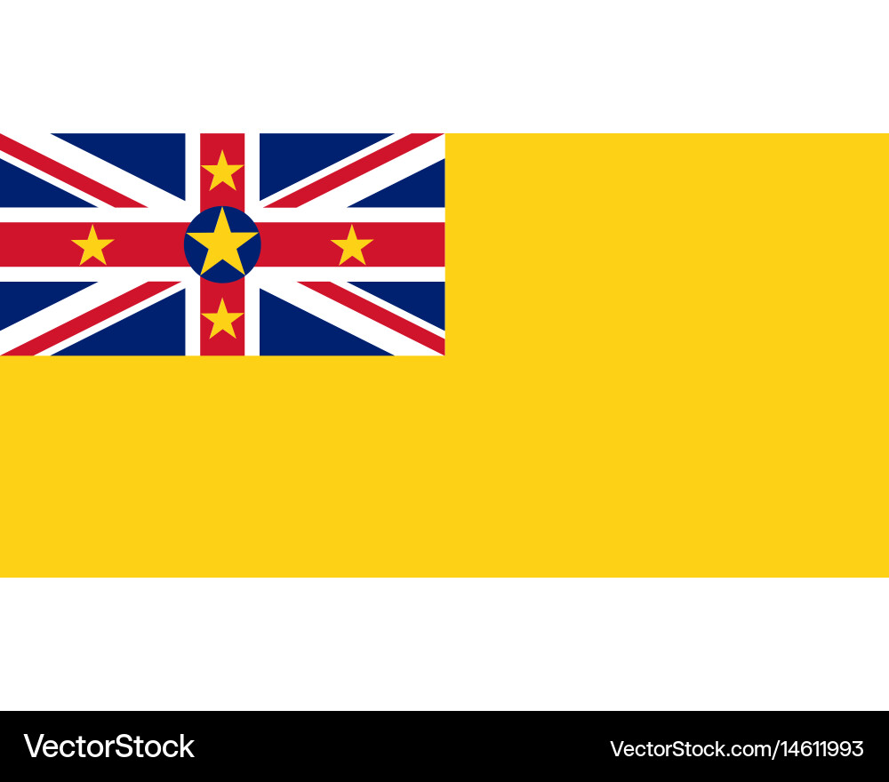 Colored flag of niue Royalty Free Vector Image