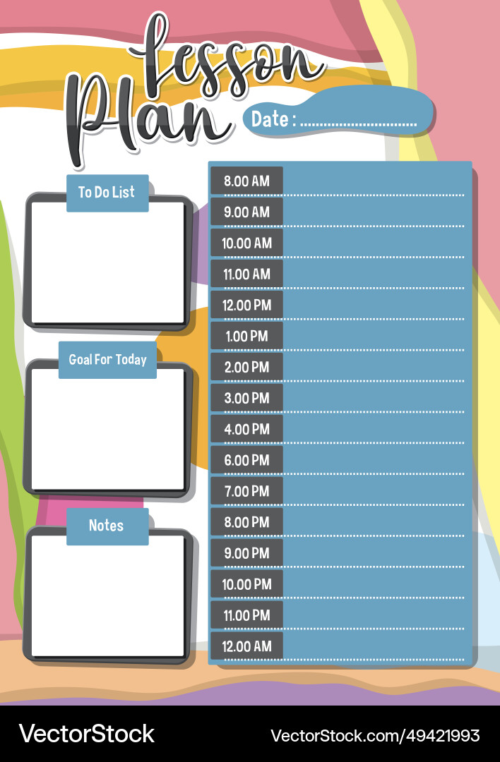 Colorful abstract background for daily lesson Vector Image