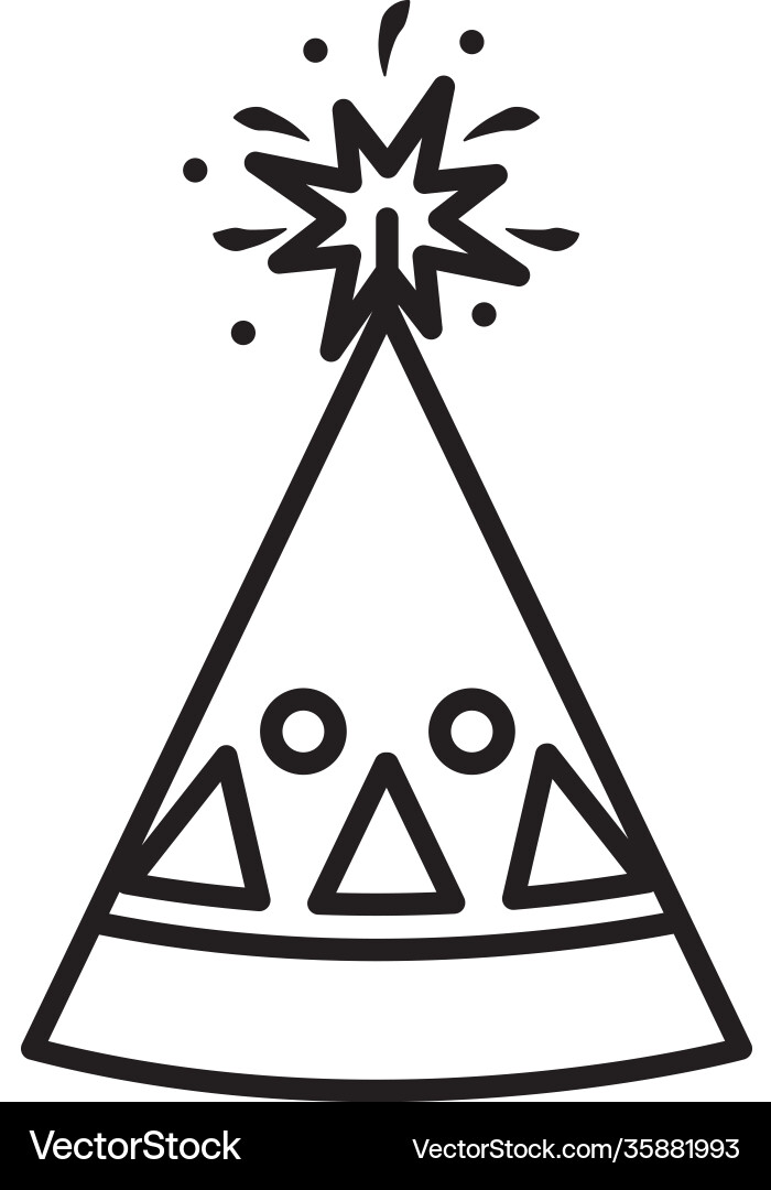 Diwali fire cracker cone icon line style Vector Image