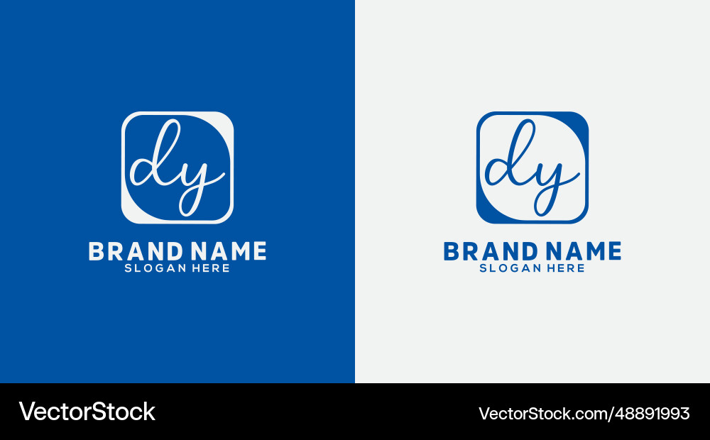 Dy letter handwriting signature logo Royalty Free Vector