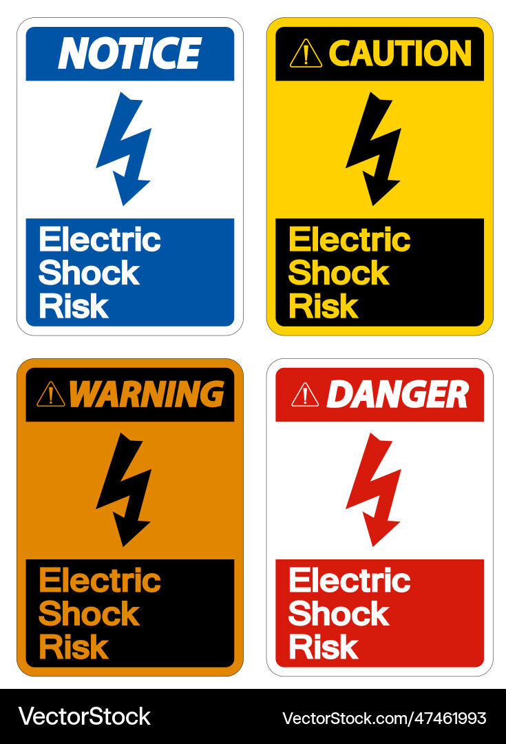 Electric shock risk symbol sign on white Vector Image