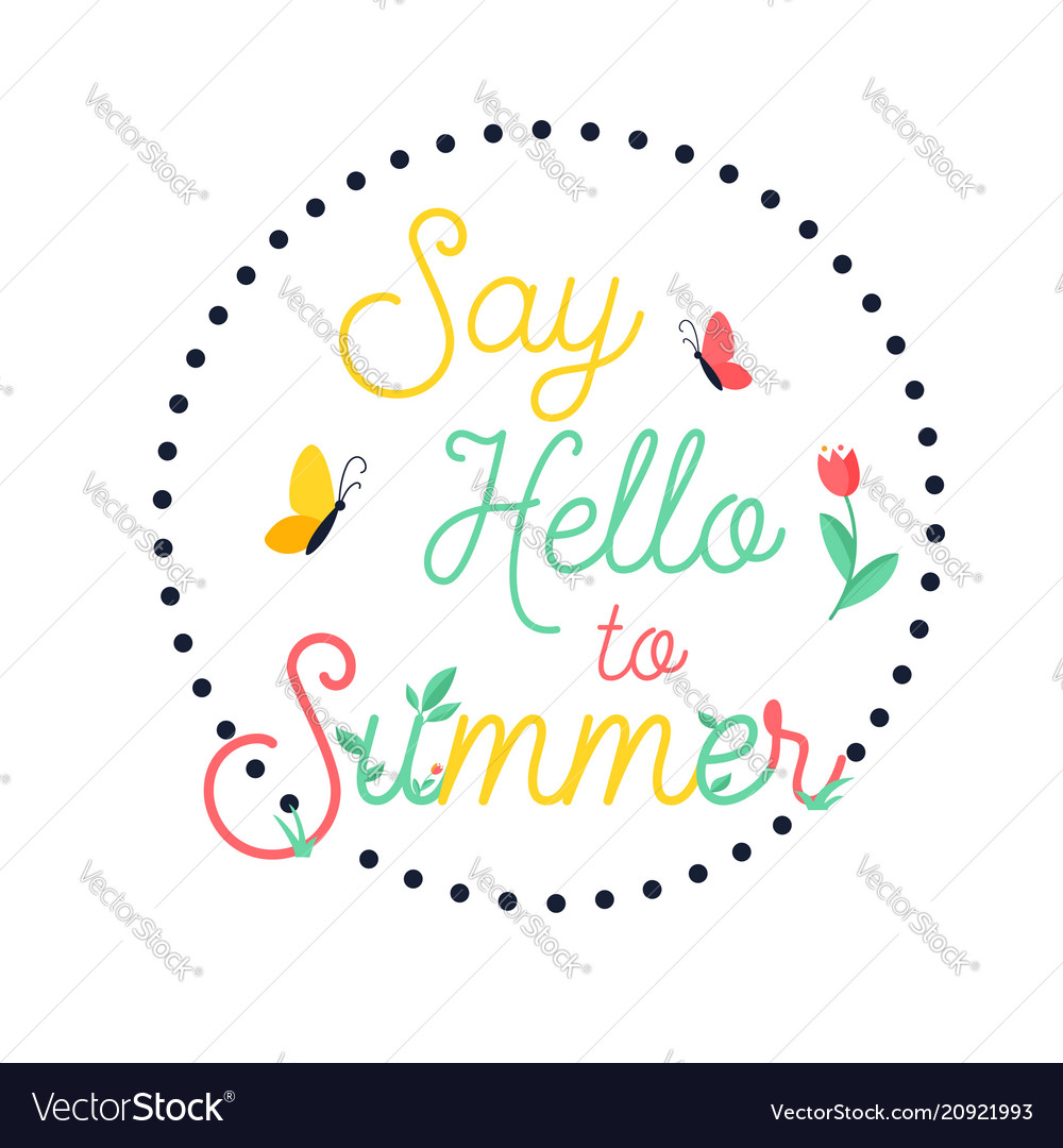 Hello summer bright poster banner Royalty Free Vector Image