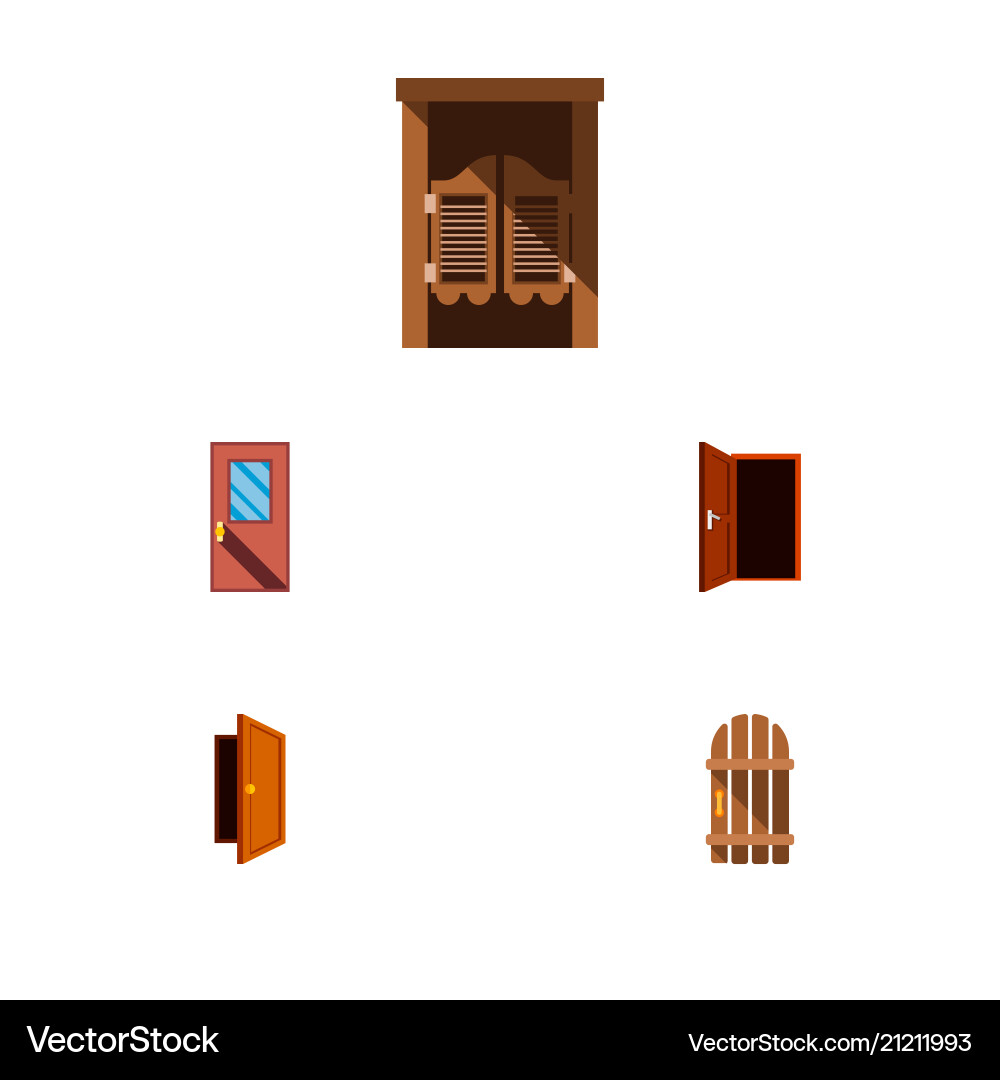 Icon flat approach set of gate entrance exit Vector Image