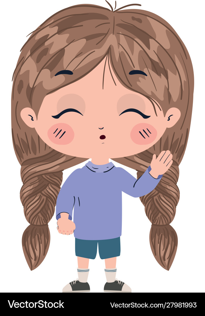 Isolated girl cartoon design Royalty Free Vector Image