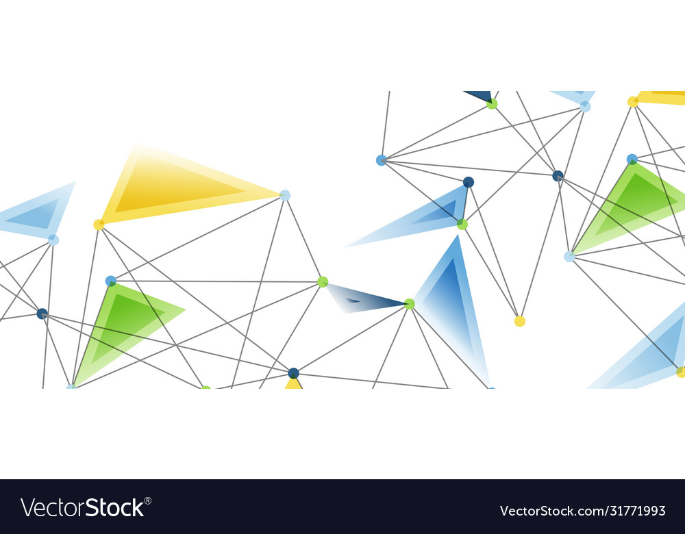 Line points connections triangular technology Vector Image