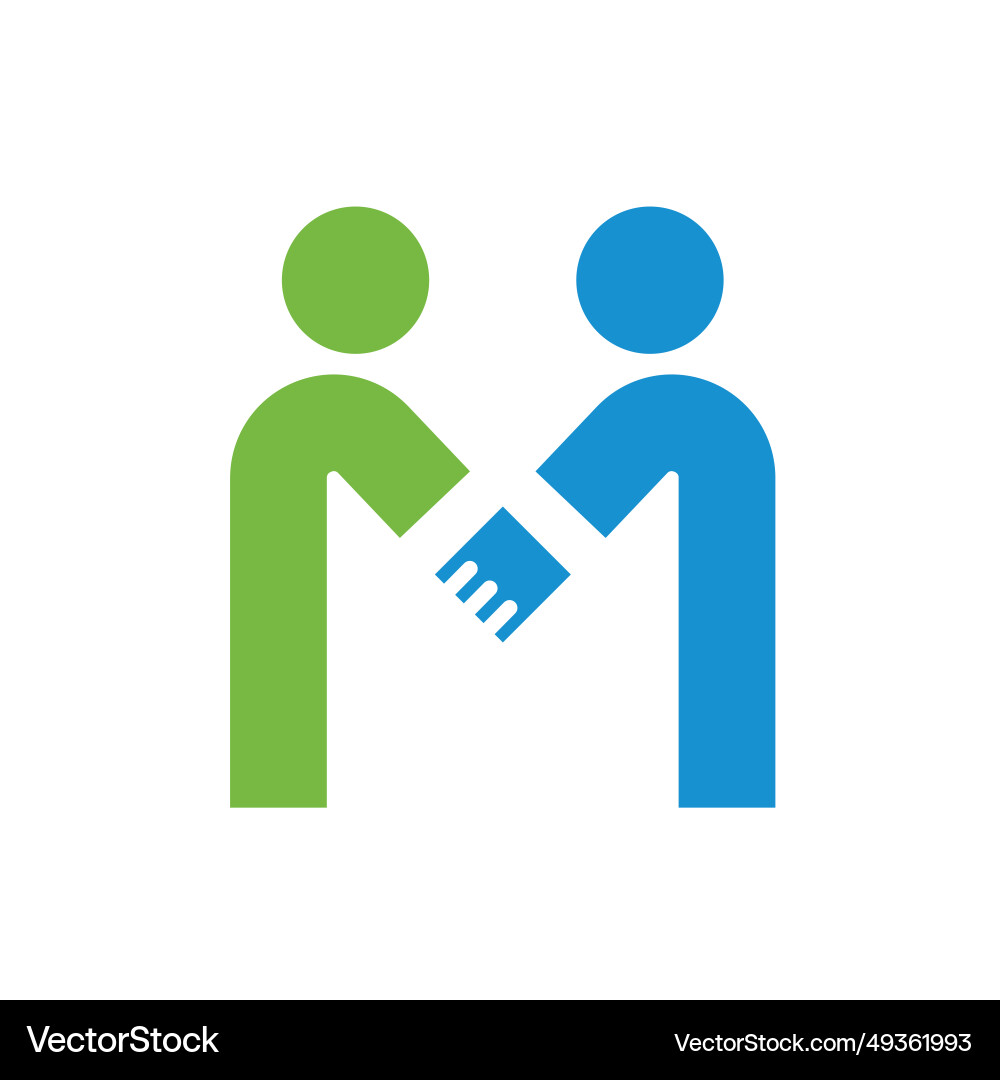 M letter people handshaking icon concept design Vector Image