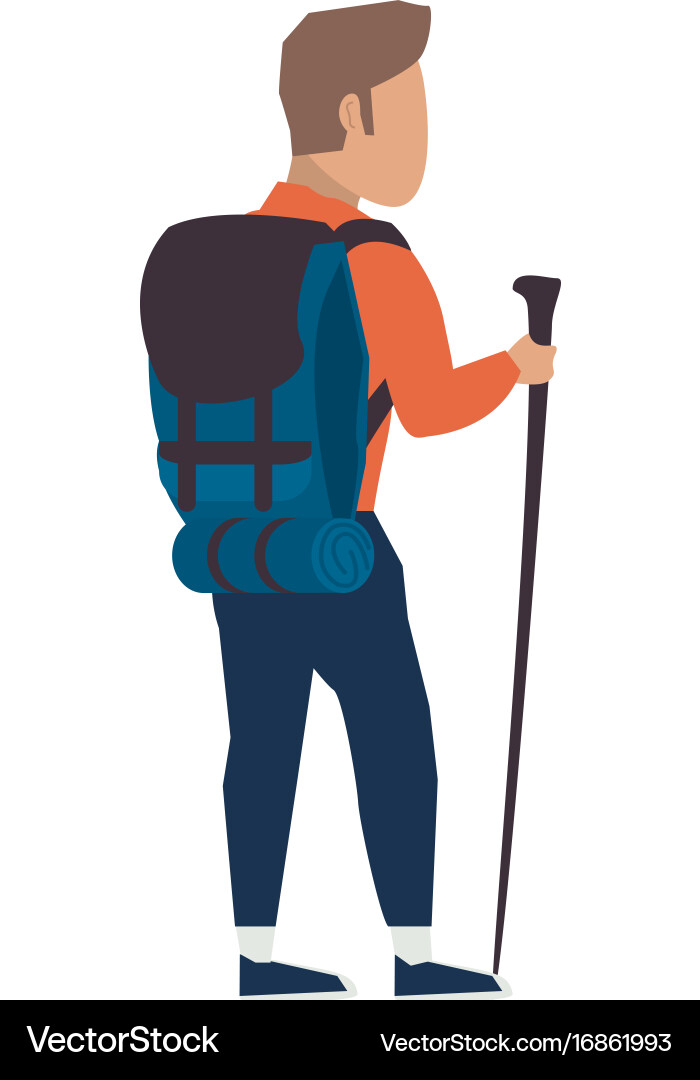 Male tourist hiking icon image Royalty Free Vector Image