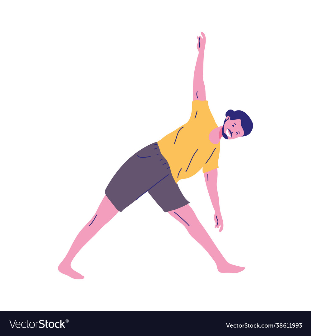 Man practicing exercise Royalty Free Vector Image