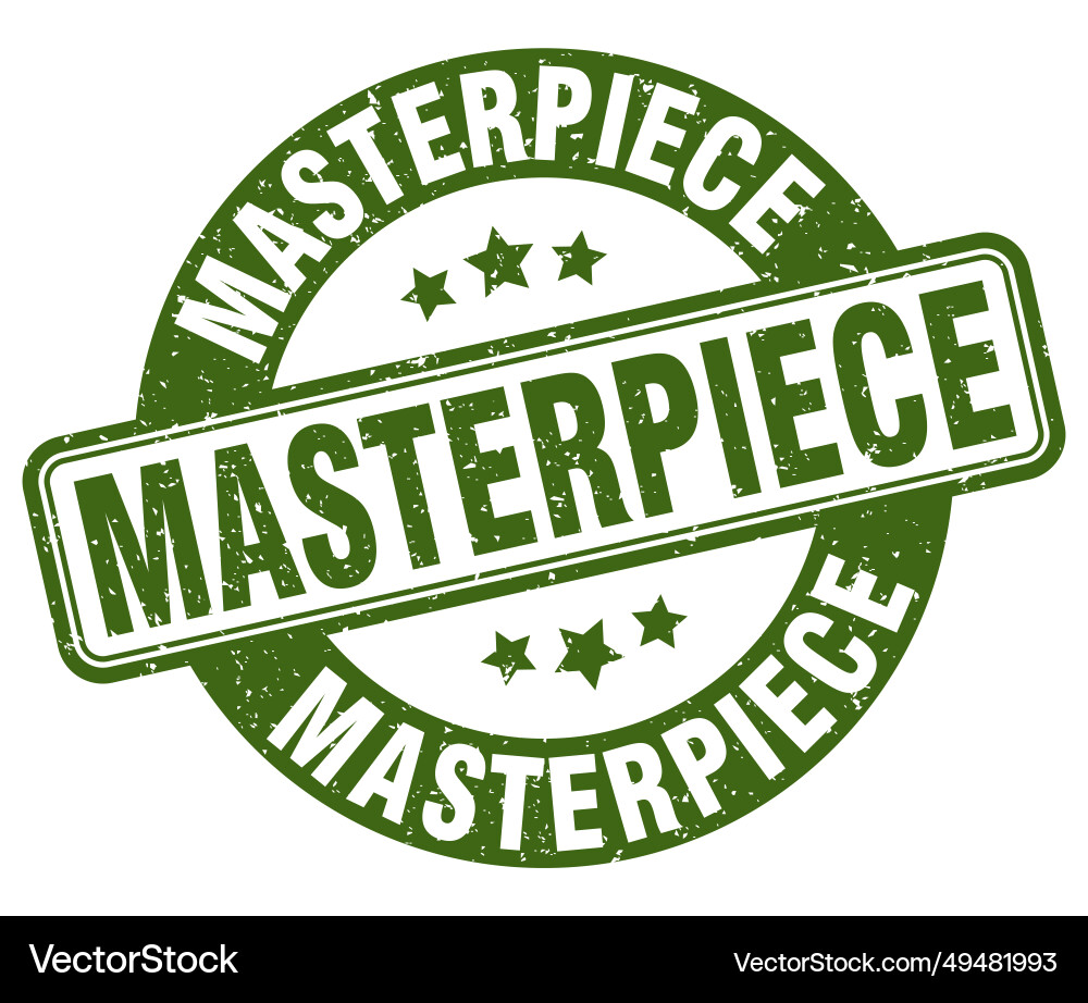 Masterpiece stamp masterpiece label round grunge Vector Image