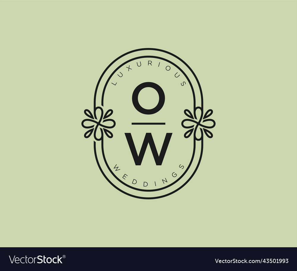 Ow initials letter wedding monogram logos Vector Image