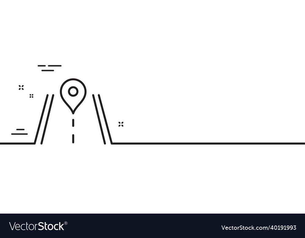 Road line icon journey path sign minimal line Vector Image