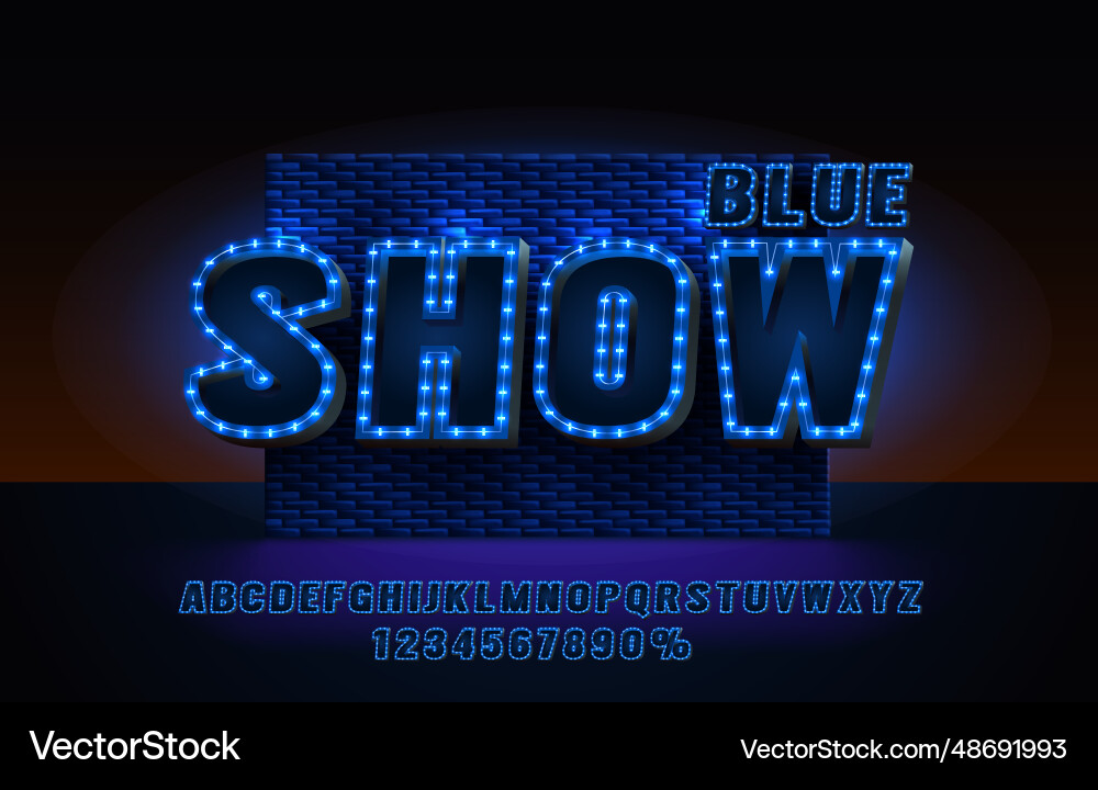 Show font set collection letters and numbers Vector Image