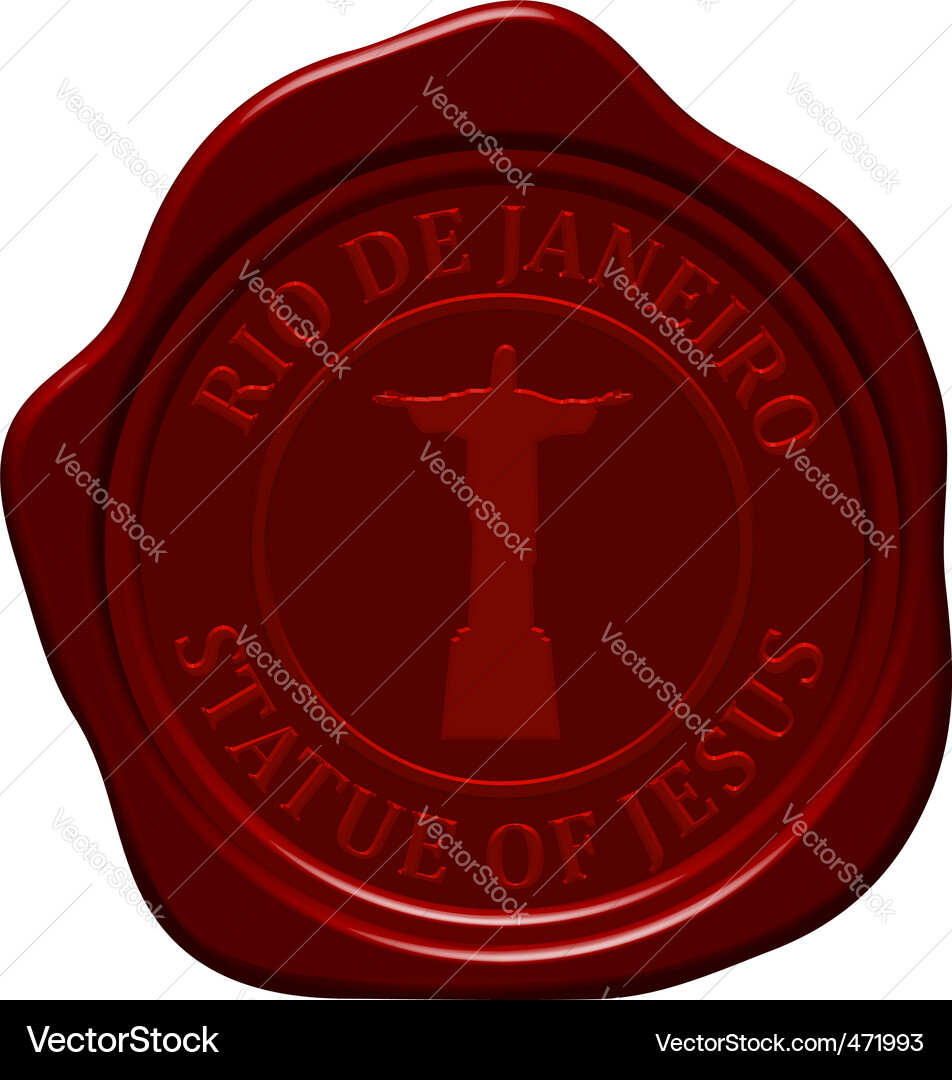 Statue of Jesus wax seal Royalty Free Vector Image