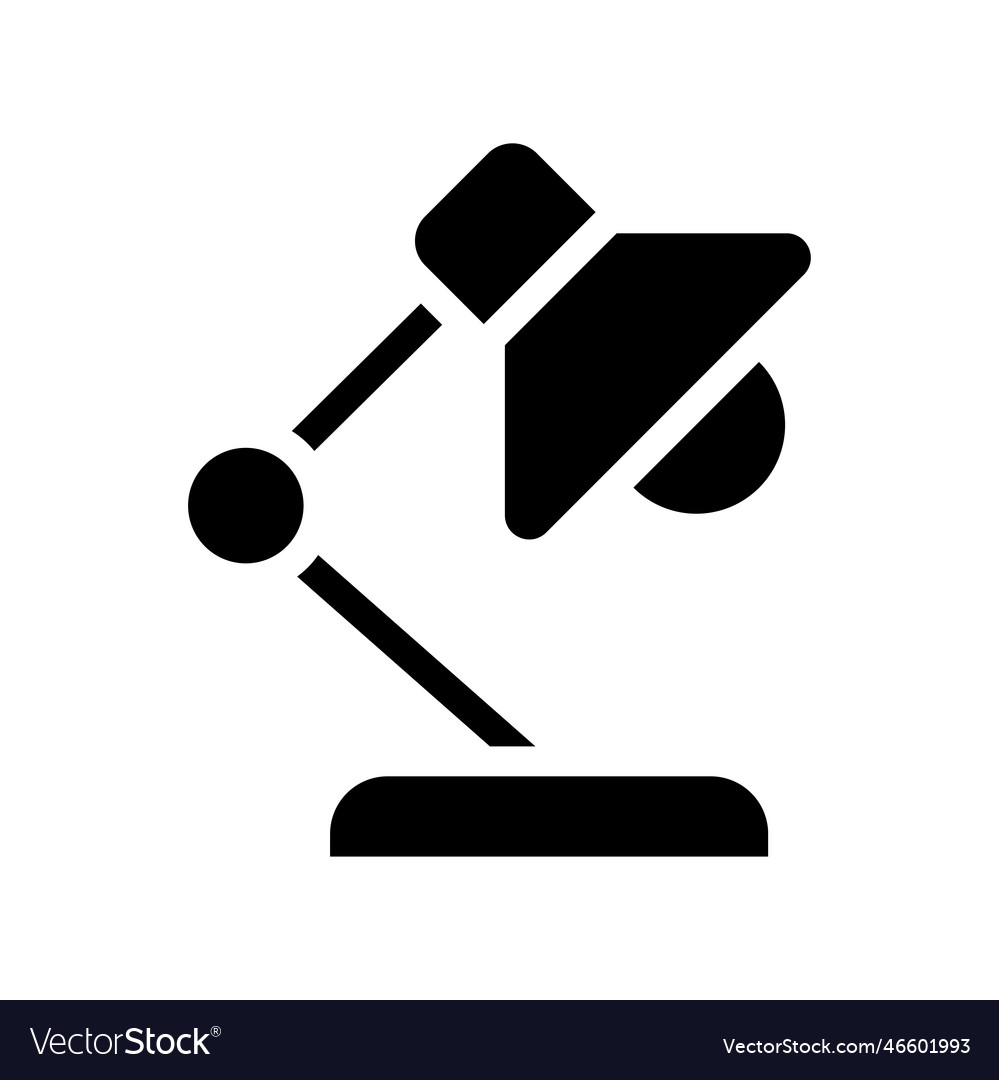 Table lamp solid icon style Royalty Free Vector Image