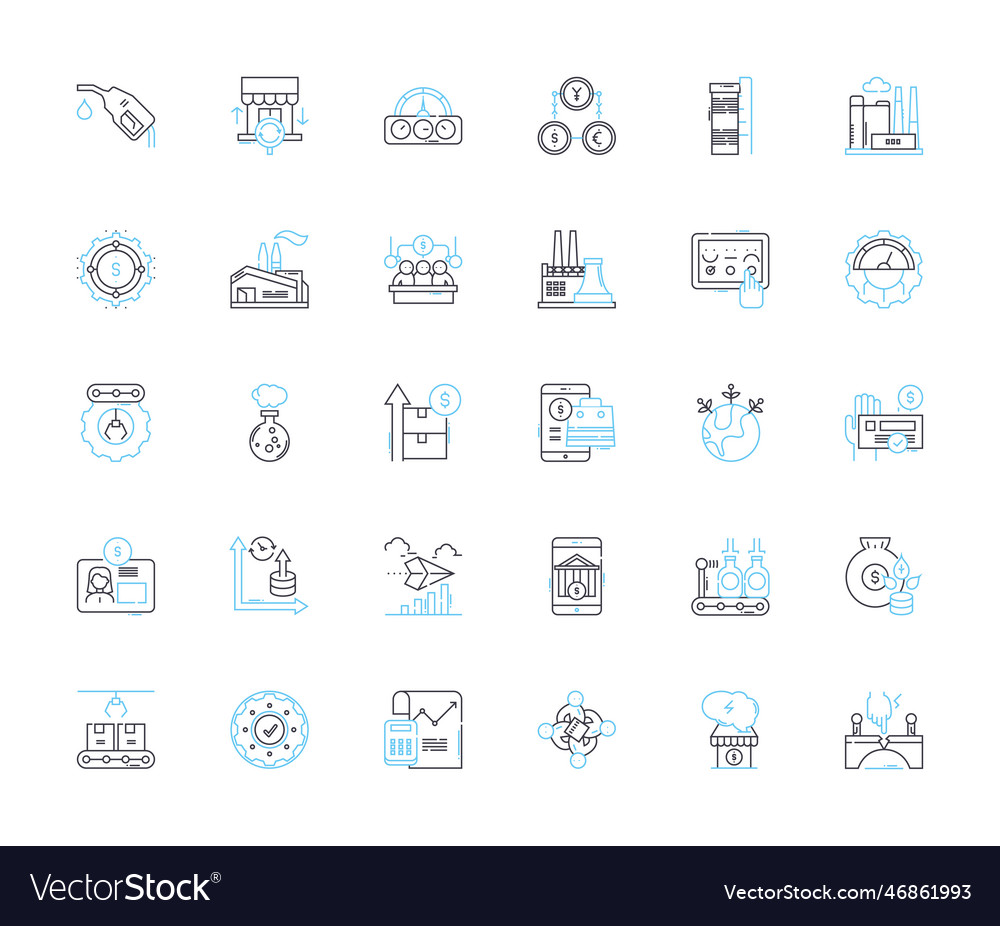 Technology linear icons set innovation Royalty Free Vector Technology linear icons set innovation Royalty Free Vector