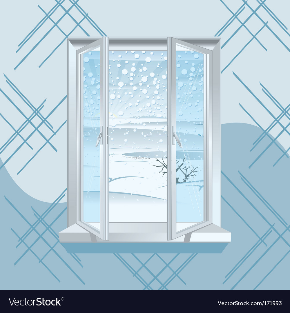 Winter window Royalty Free Vector Image - VectorStock