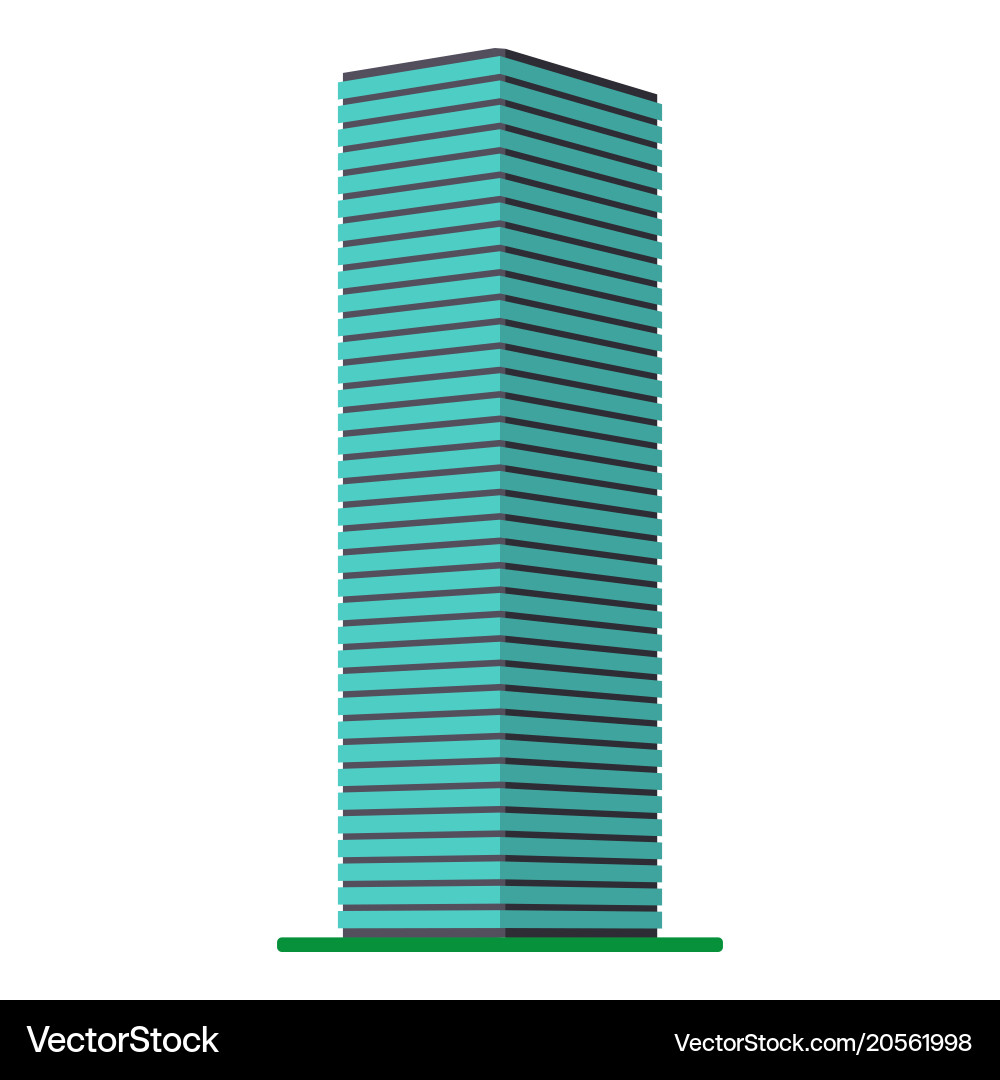A modern high-rise building on white background Vector Image