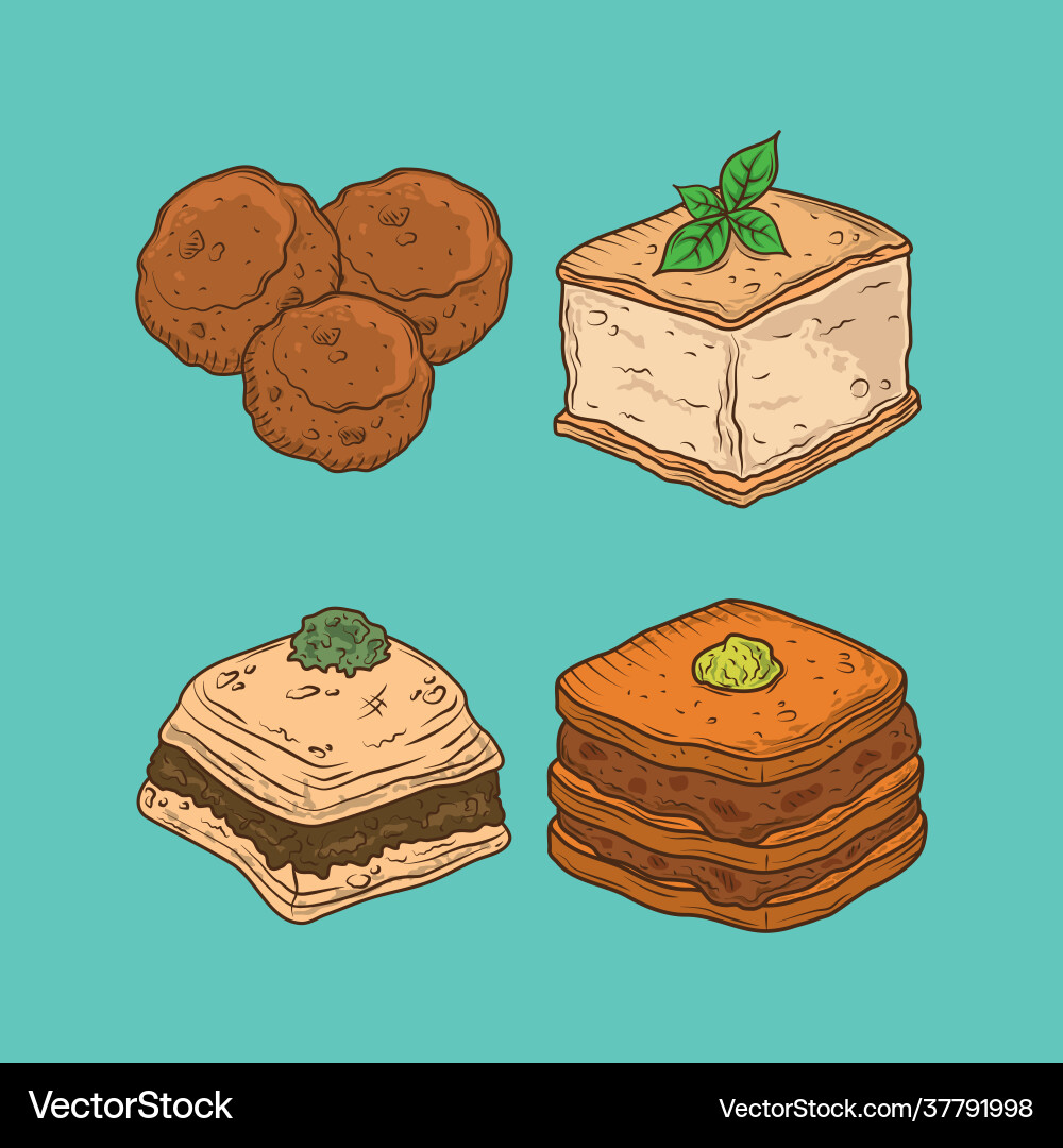 Arabic food icons Royalty Free Vector Image - VectorStock