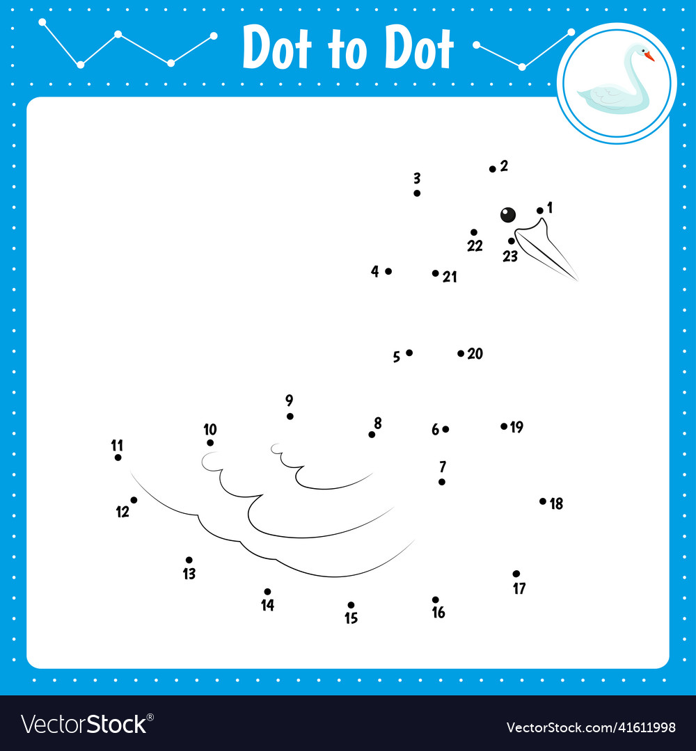 Connect the dots dot to dot educational game Vector Image