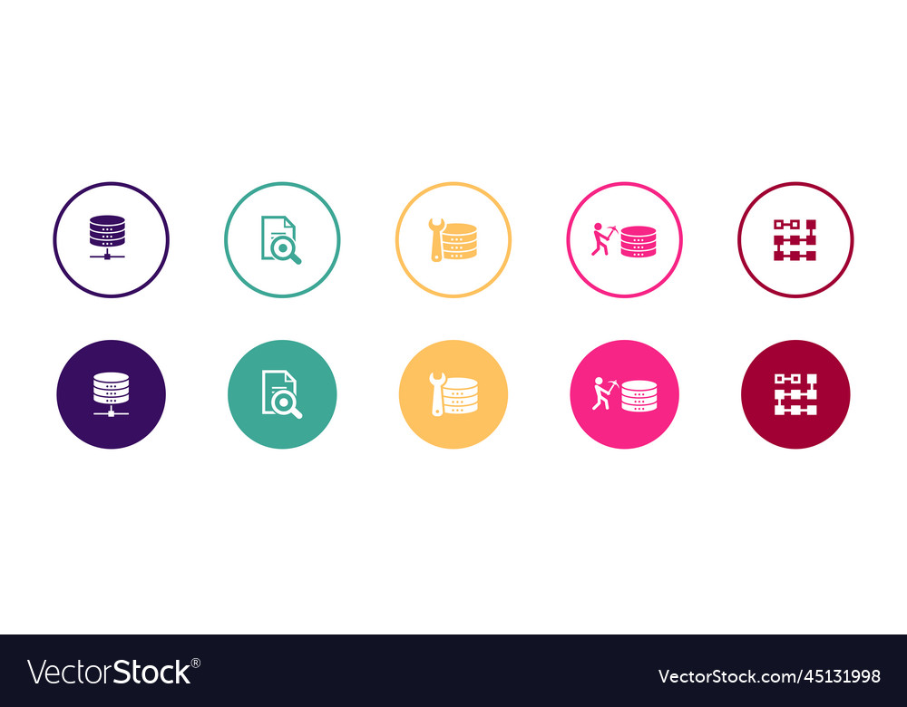 Database data analysis engineering Royalty Free Vector Image