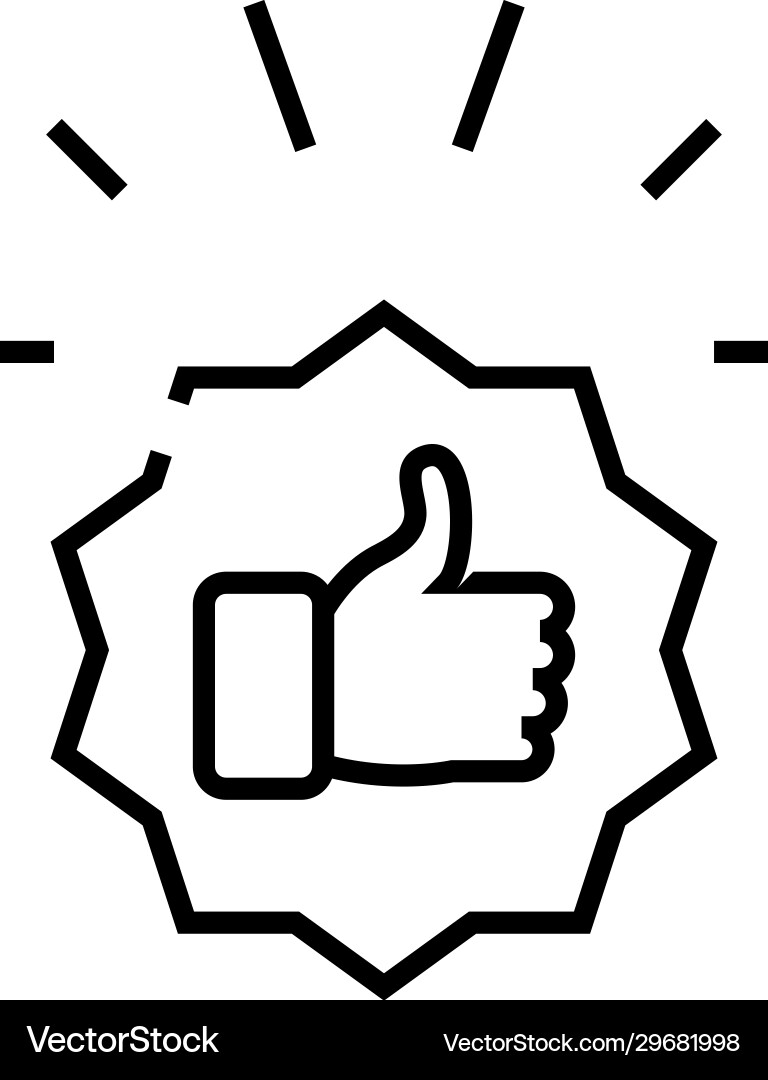 Excellent mark line icon concept sign outline Vector Image
