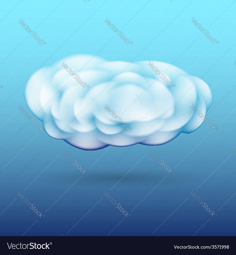 Fluffy cloud with shadow Royalty Free Vector Image