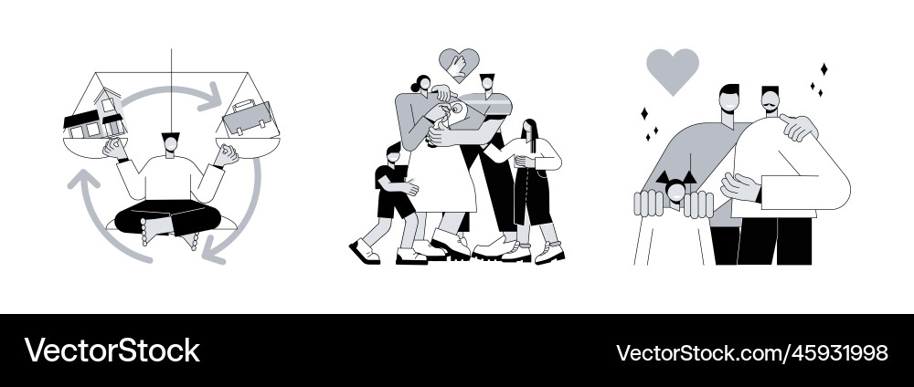Happy family abstract concept Royalty Free Vector Image