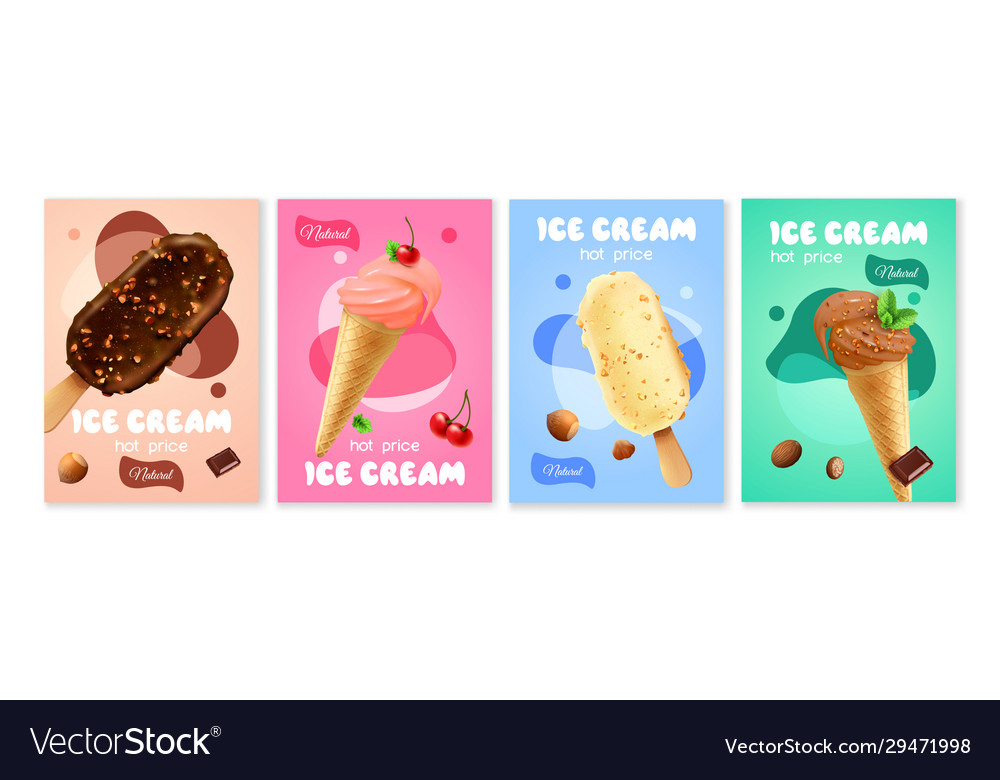 Ice cream poster set Royalty Free Vector Image