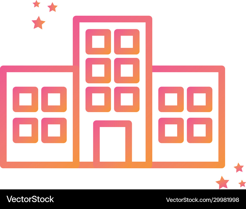 Isolated city buildings gradient style icon Vector Image