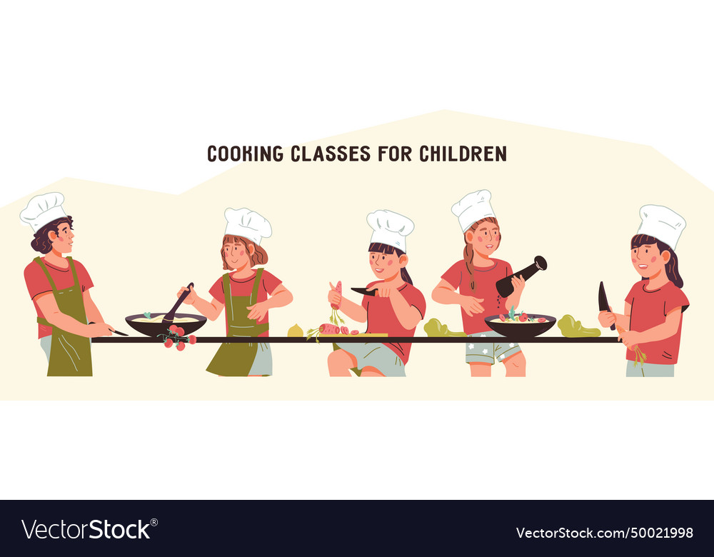 Kids cooking class banner or poster template Vector Image